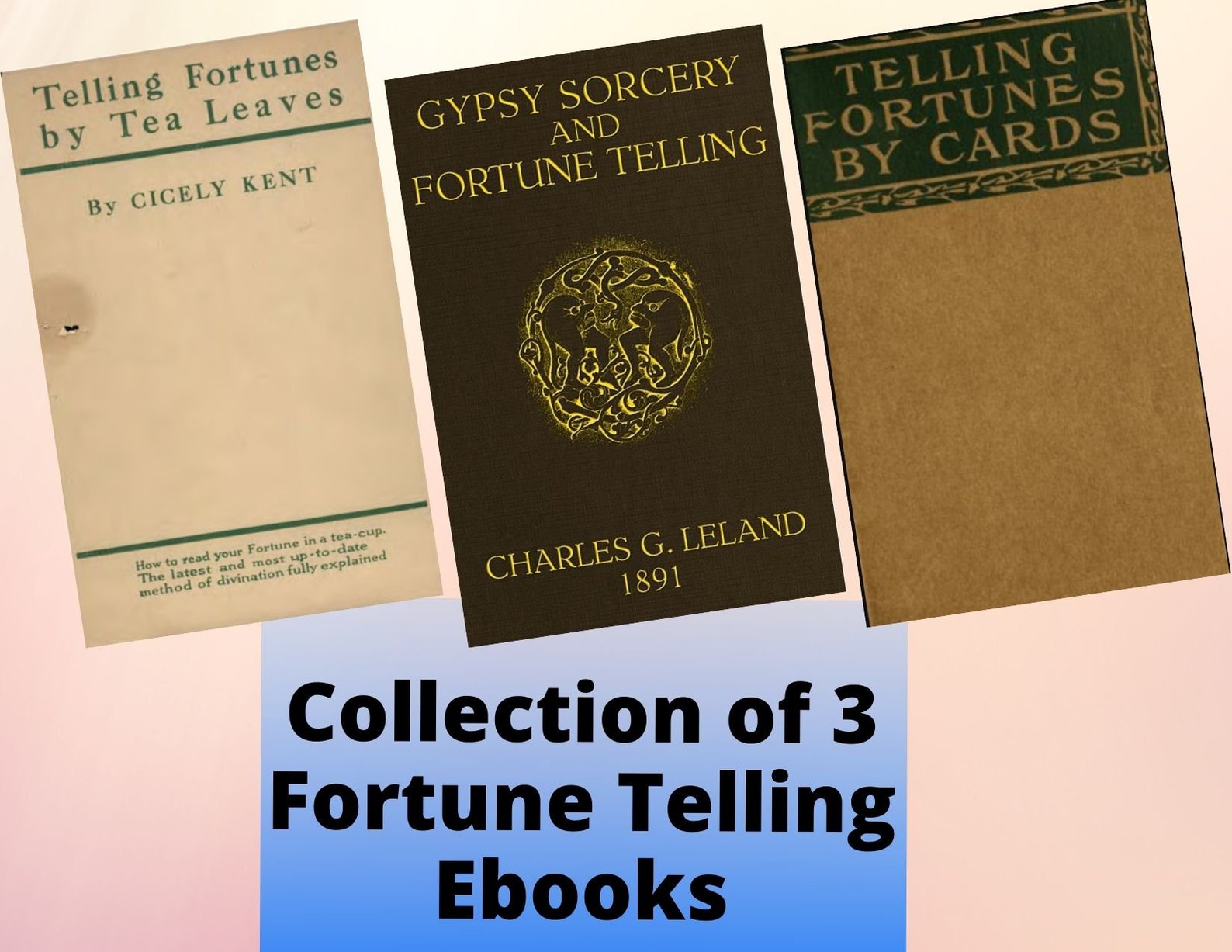 Collection of 3 Vintage Fortune Telling Books Digital Ebooks PDF Cards ...