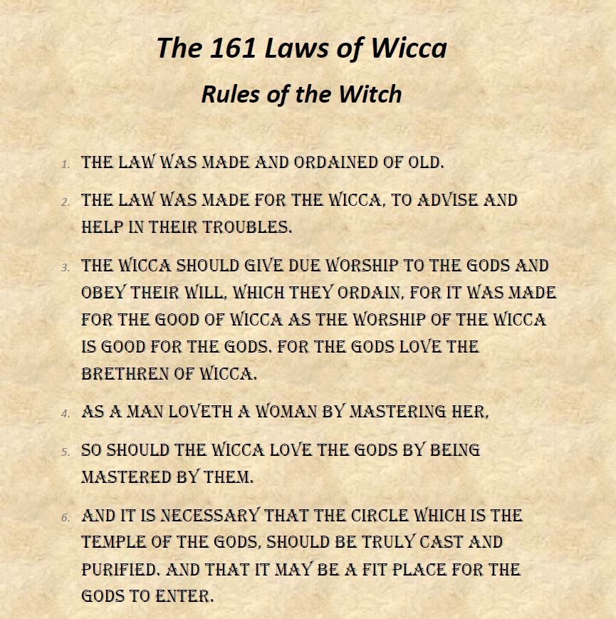 161 Laws of Wicca - "rules of the Witch" - Digital Ebook - PDF - 22 ...