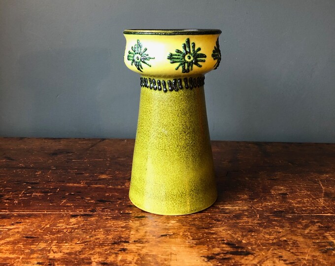 Stunning German Pottery Green and Yellow Pottery Vase Statement Piece ...