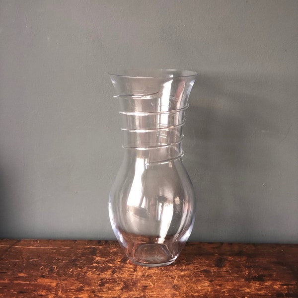 Large Clear Glass Vase - Etsy