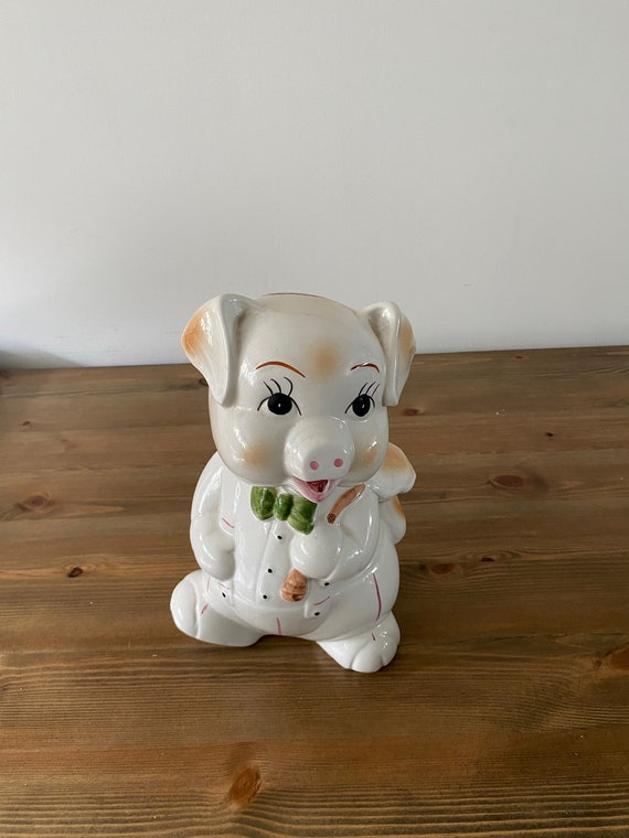Large Vintage Ceramic Pig Piggy Bank Money Bank Pig Character - Etsy
