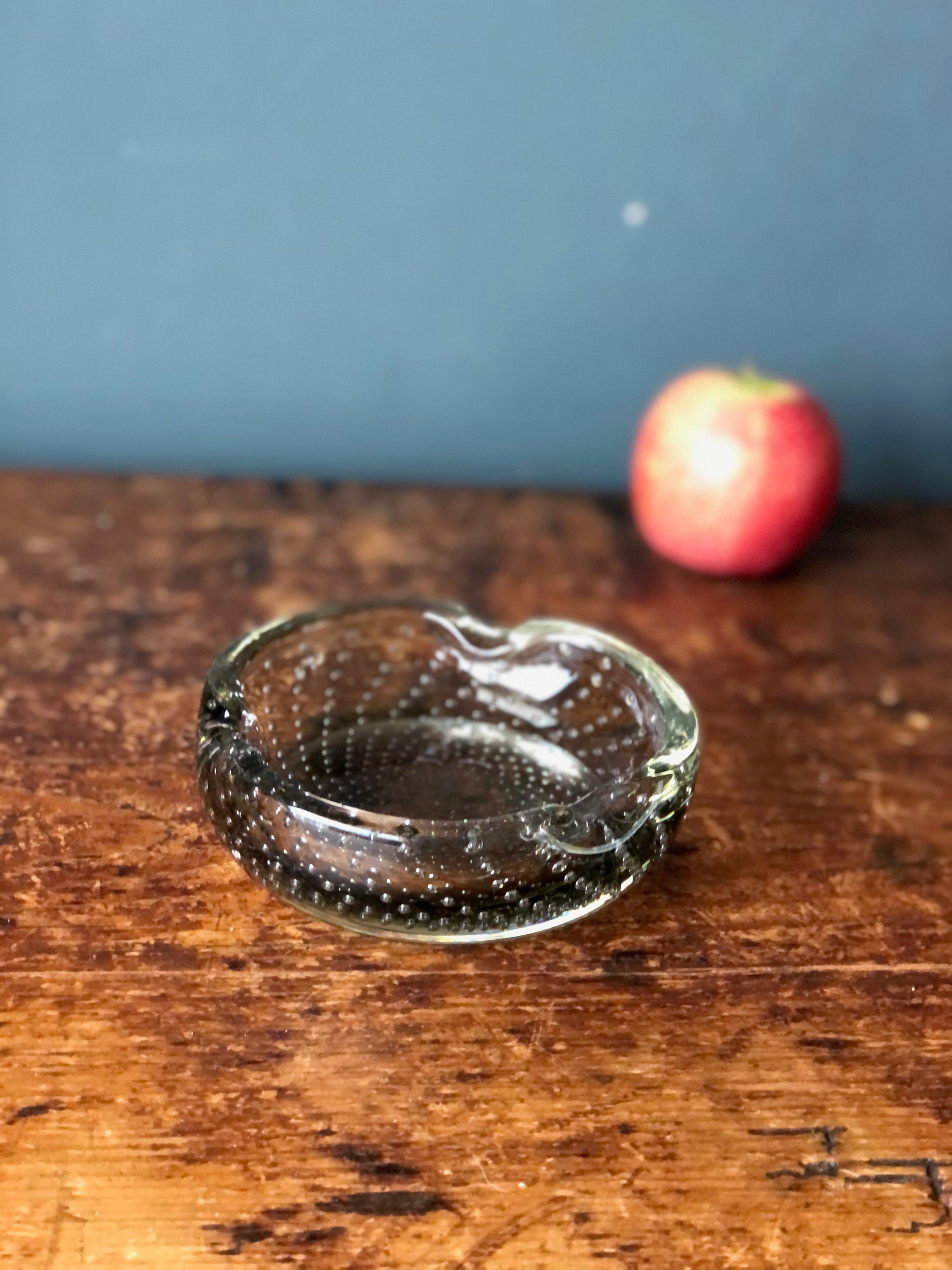 Whitefriars Grey Smoked Glass Controlled Bubble Ashtray - Etsy UK