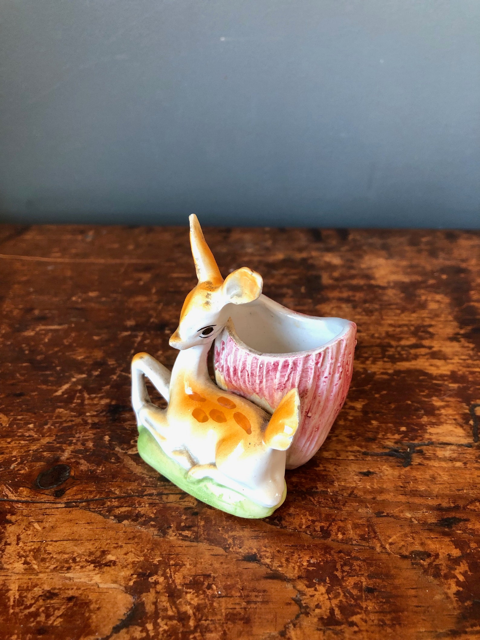 Little Vintage Fawn or Deer Spill or Posy Vase Kitsch Home - Etsy