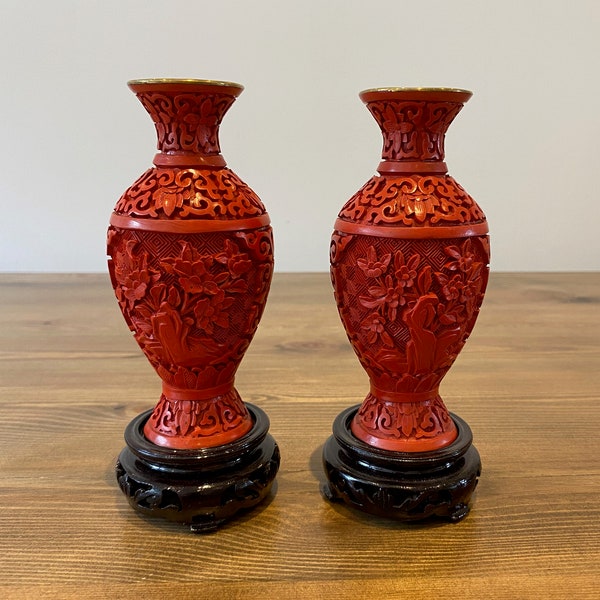 Cinnabar Vase - Etsy