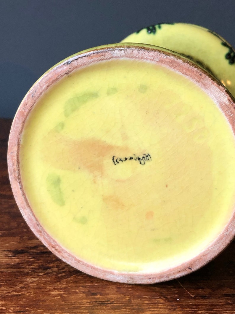 Stunning German Pottery Green and Yellow Pottery Vase - Etsy