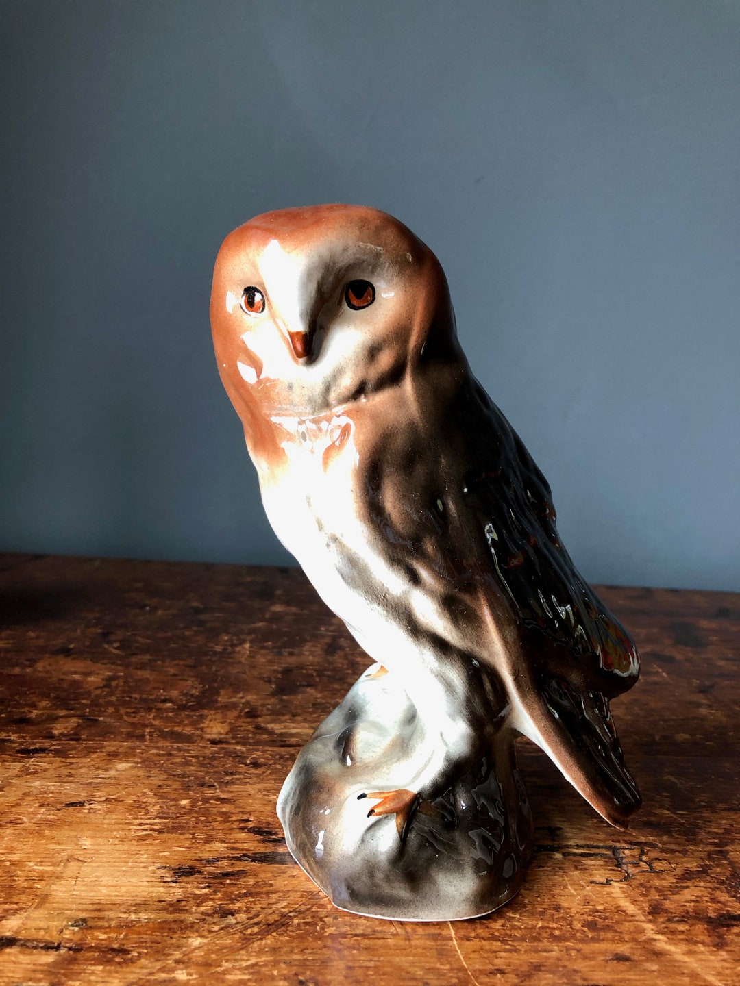 Large Ceramic Barn Owl Figurine Owl Ornament Figure - Etsy