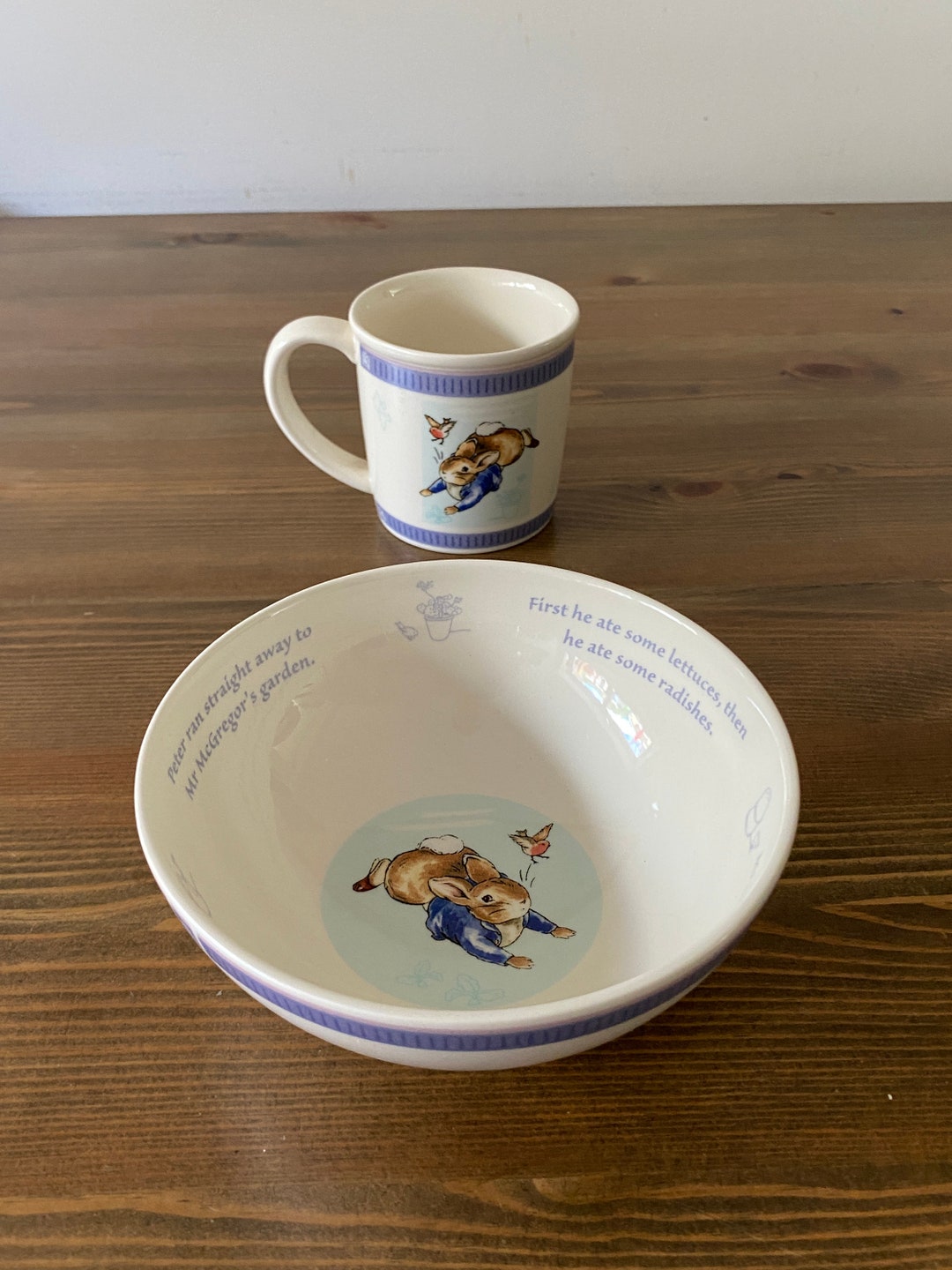 Vintage Peter Rabbit Children's Crockery Set Bowl and Cup - Etsy