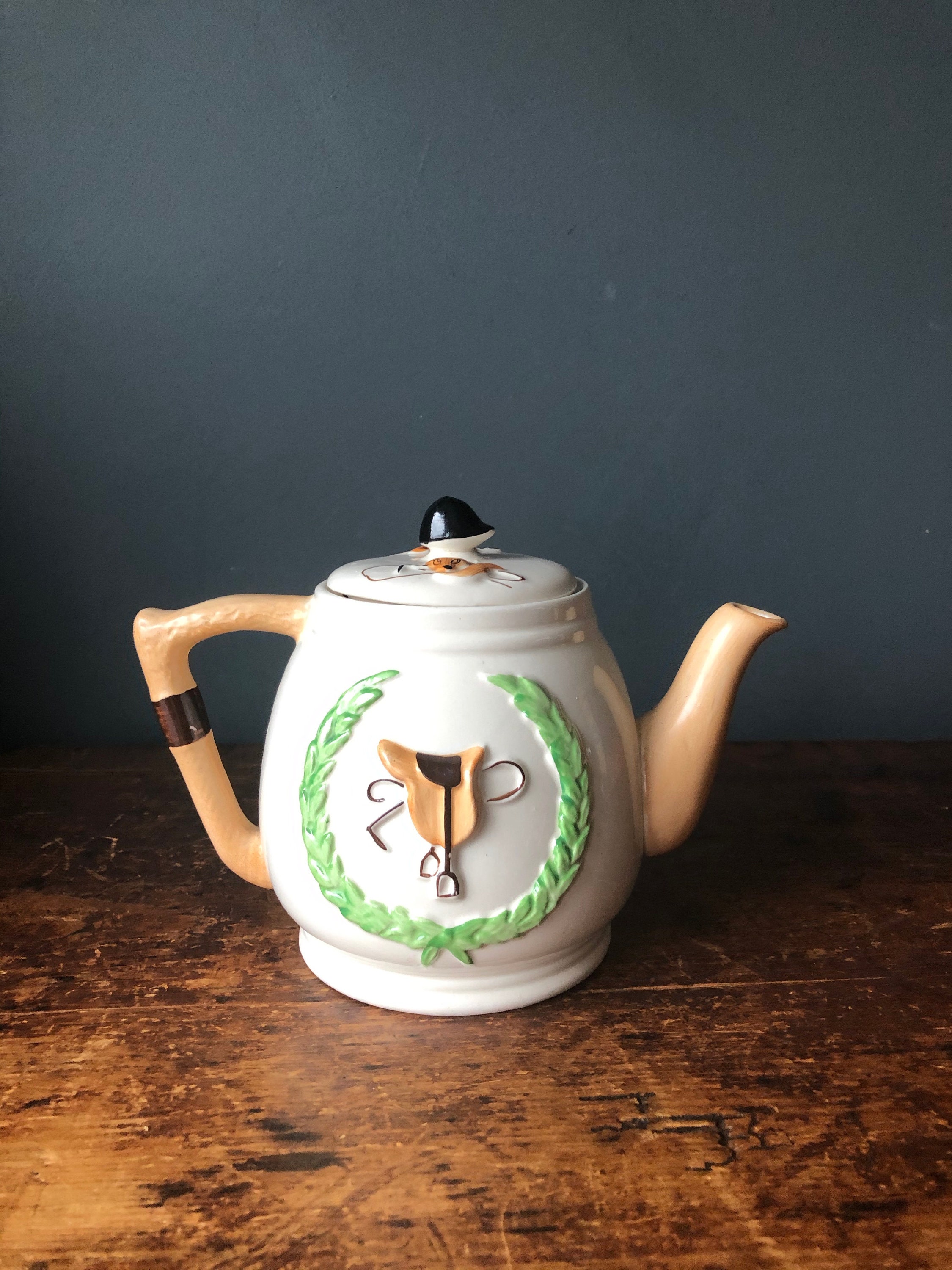 Vintage Hunting Scene Teapot Keele Street Pottery Hunt Horses | Etsy