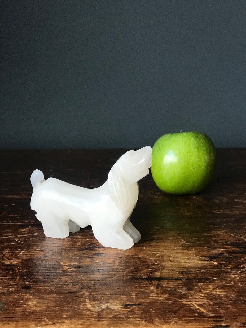 Small Marble Hound Figurine Ornament Opaque White Dog - Etsy