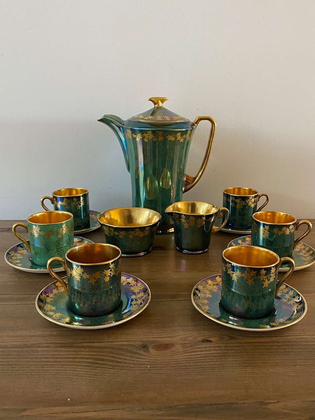 Stunning RARE Green Lustreware Crown Devon Fieldings 1930s - Etsy