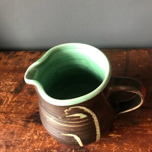 Studio Pottery Pitcher Jug Buckfast Abbey Incised Glaze Green - Etsy