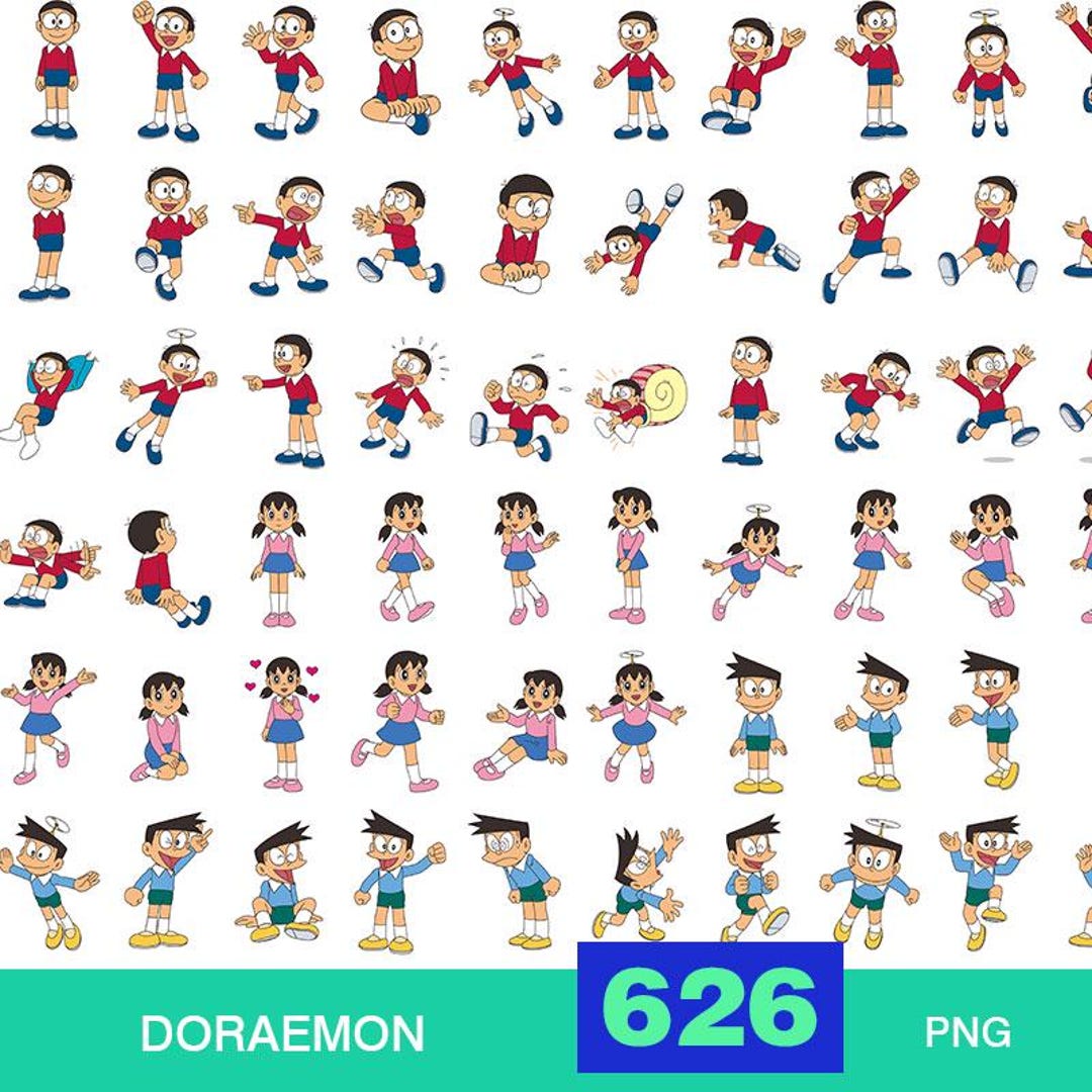 626 Doraemon Png Bundle, Cricut, Cut Files, Digital Vector File, Comes ...