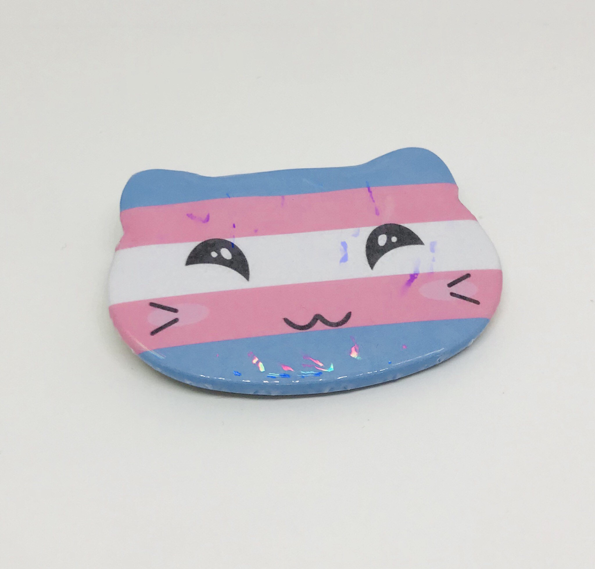 Transgender Pride Button Cat Flag Badge Kitty Trans Pinback | Etsy