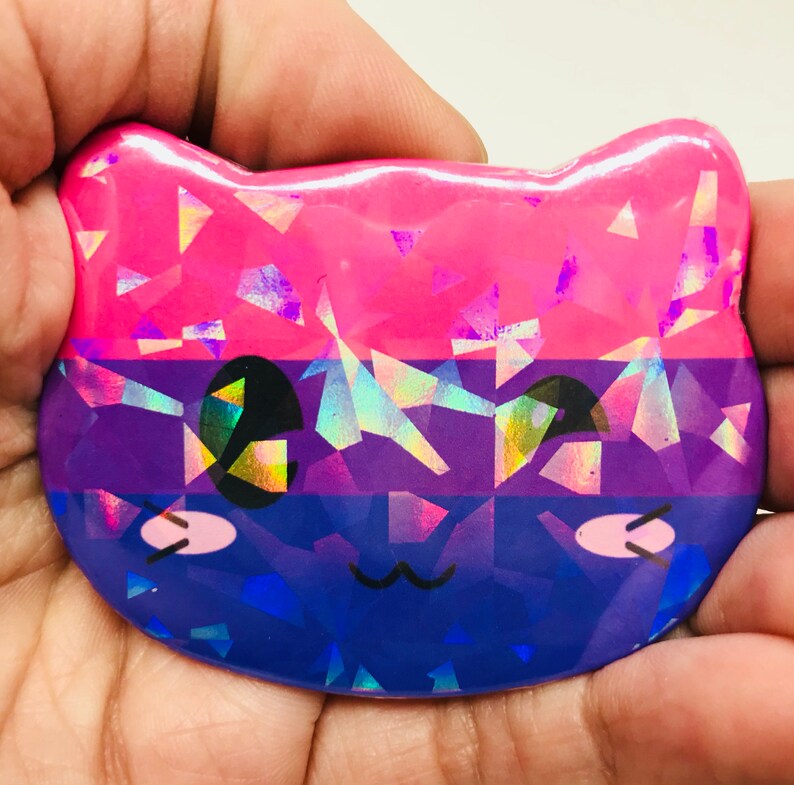 Bisexual Pride Cat Kitty Bi Homosexual Flag Pinback Button | Etsy