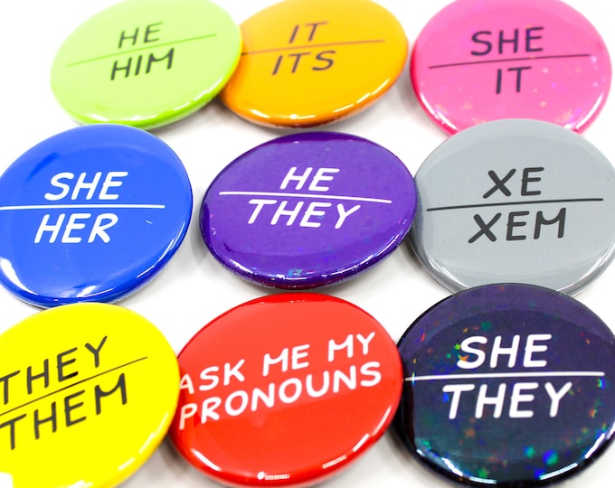 Bulk Pronoun Badges (collage Style), Bulk One-inch Mini Badges, Back to ...