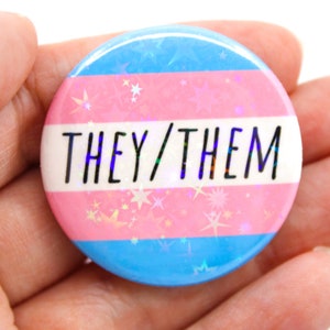 Custom Pronouns Pride Flag Button Pin | She/her He/him They/them Ask Me About My Pronouns ...