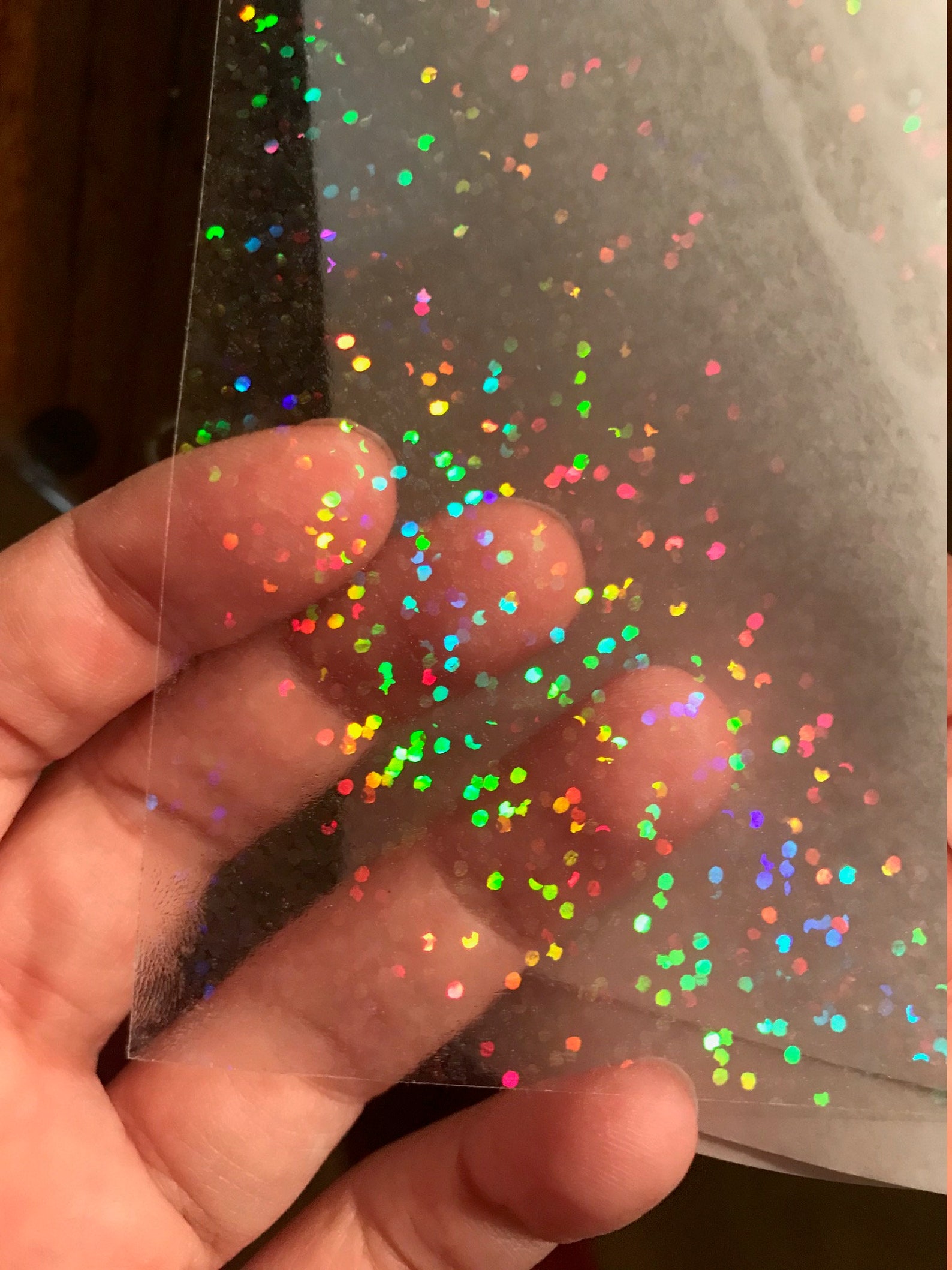 Sequin Holographic Transparent Self Adhesive Film Large Sheet | Etsy