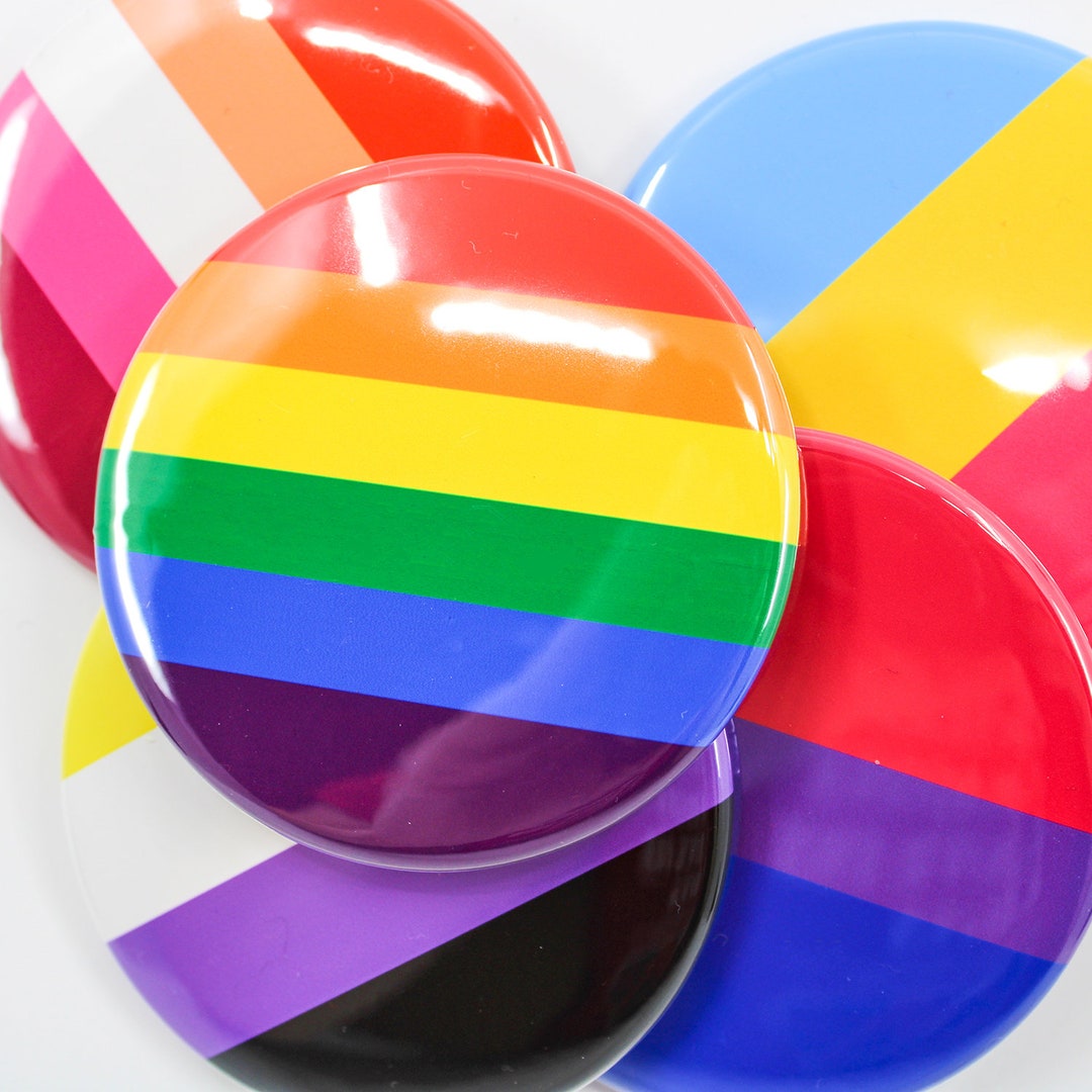 Custom Pride Flag Button | LGBT Any Flag | Star Holographic 2.25 ...