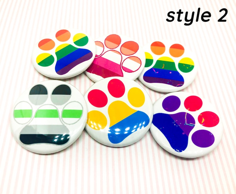 Furry Pride Button Flag Paw Print LGBT Queer Badge 1.5 | Etsy