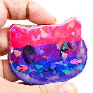 Bisexual Pride Cat Kitty Bi Homosexual Flag Pinback Button | 2.25x1.5 ...