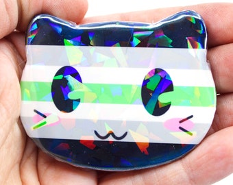 Genderfluid Pride Cat Button Kitty Gender Fluid Flag Pinback | Etsy