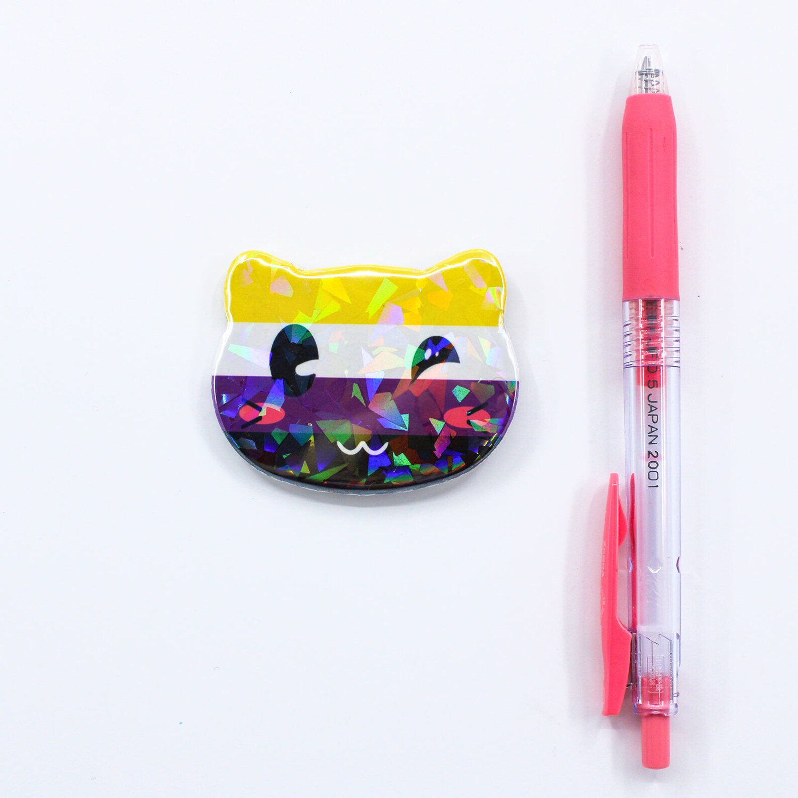 Nonbinary Pride Button Cat Kitty Pan Non Binary Gender Neutral Flag Pin ...