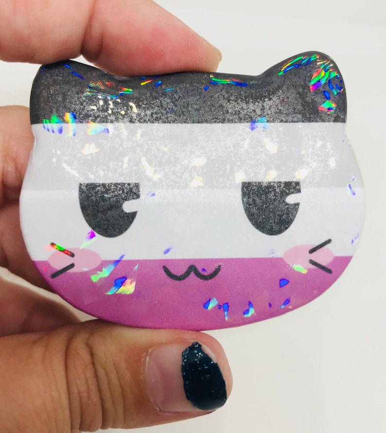 Asexual Pride Cat Kitty Button Ace Flag Pinback Badge Etsy