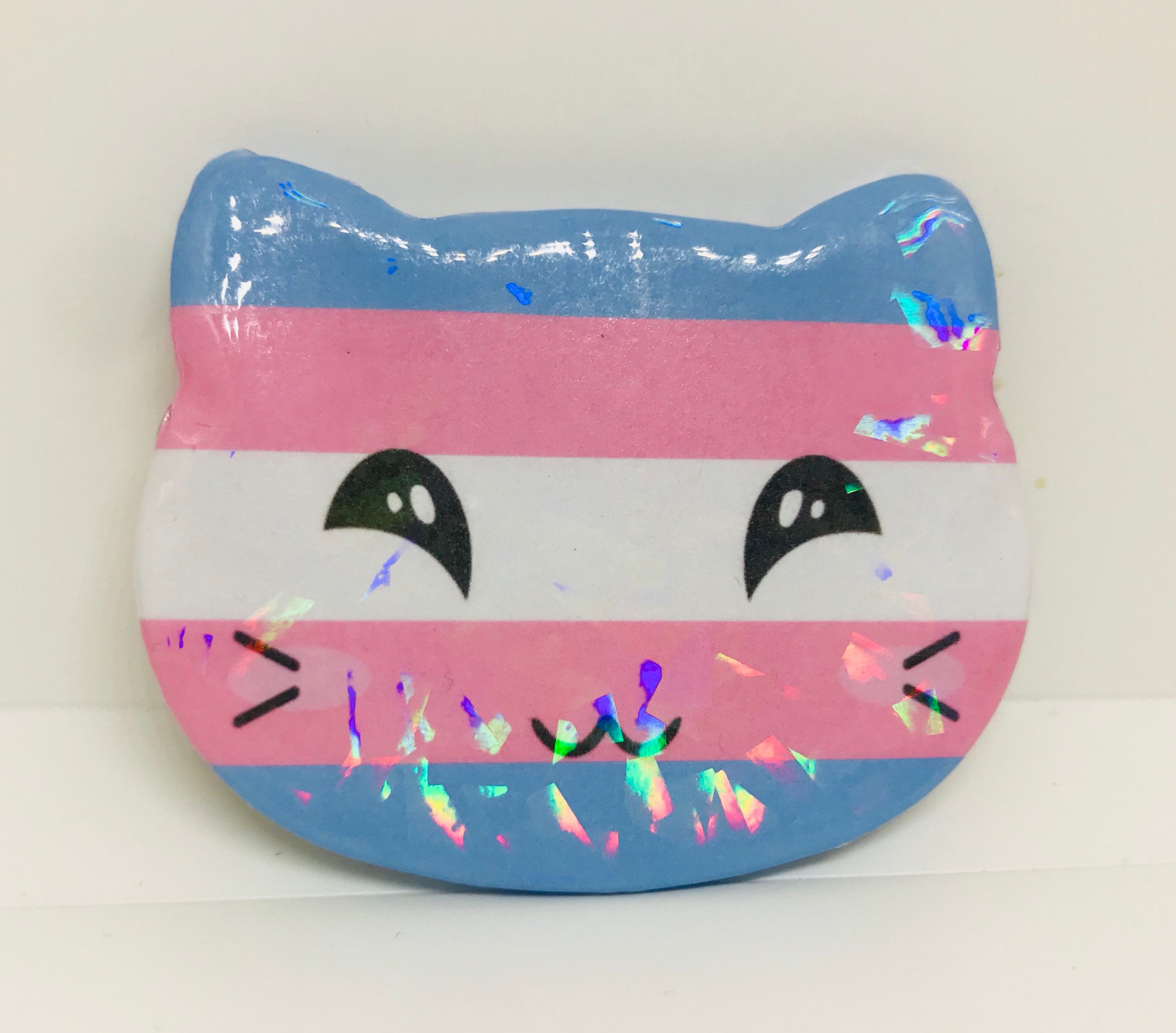 Transgender Pride Button Cat Flag Badge Kitty Trans Pinback | Etsy