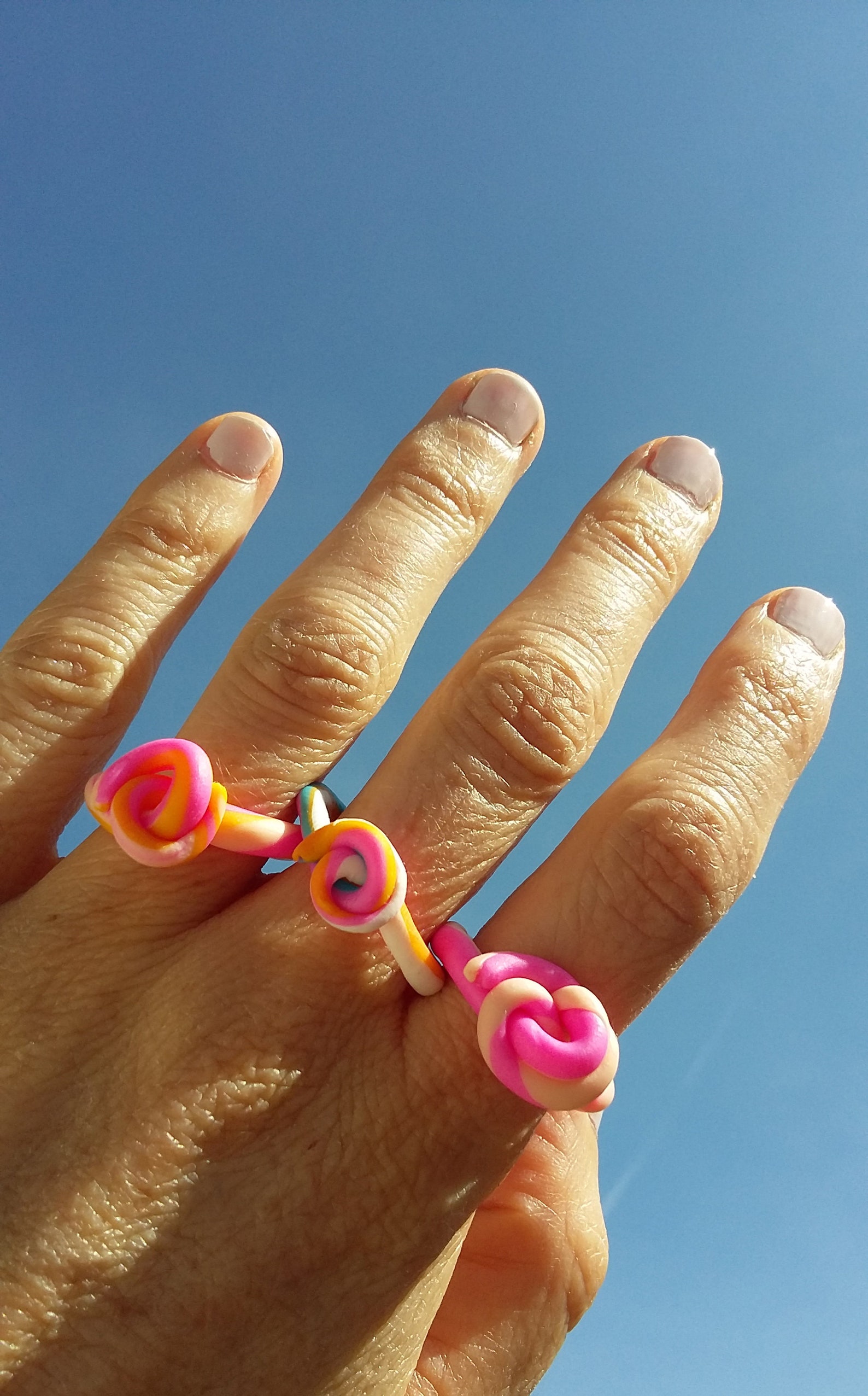 Double Stack Tie Dye Clay Ring Tie Dye Rings 4 - Etsy