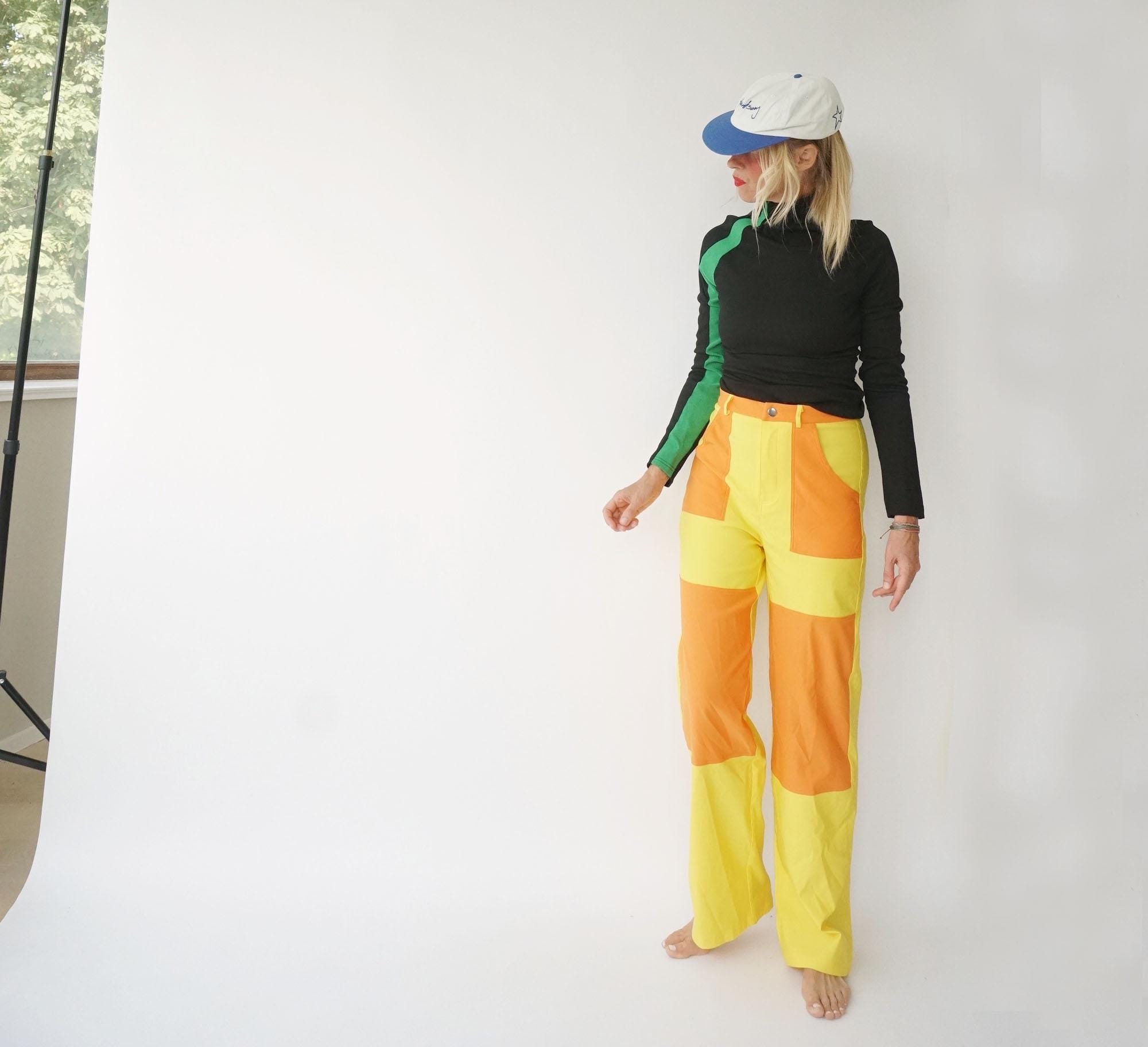 Vintage Double Front Painter's Pants 30" W | Color Blocked Straight Leg ...