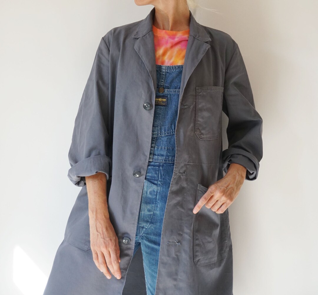 Vintage Gray German Duster Coat | Utility Duster Chore Shop Coat ...