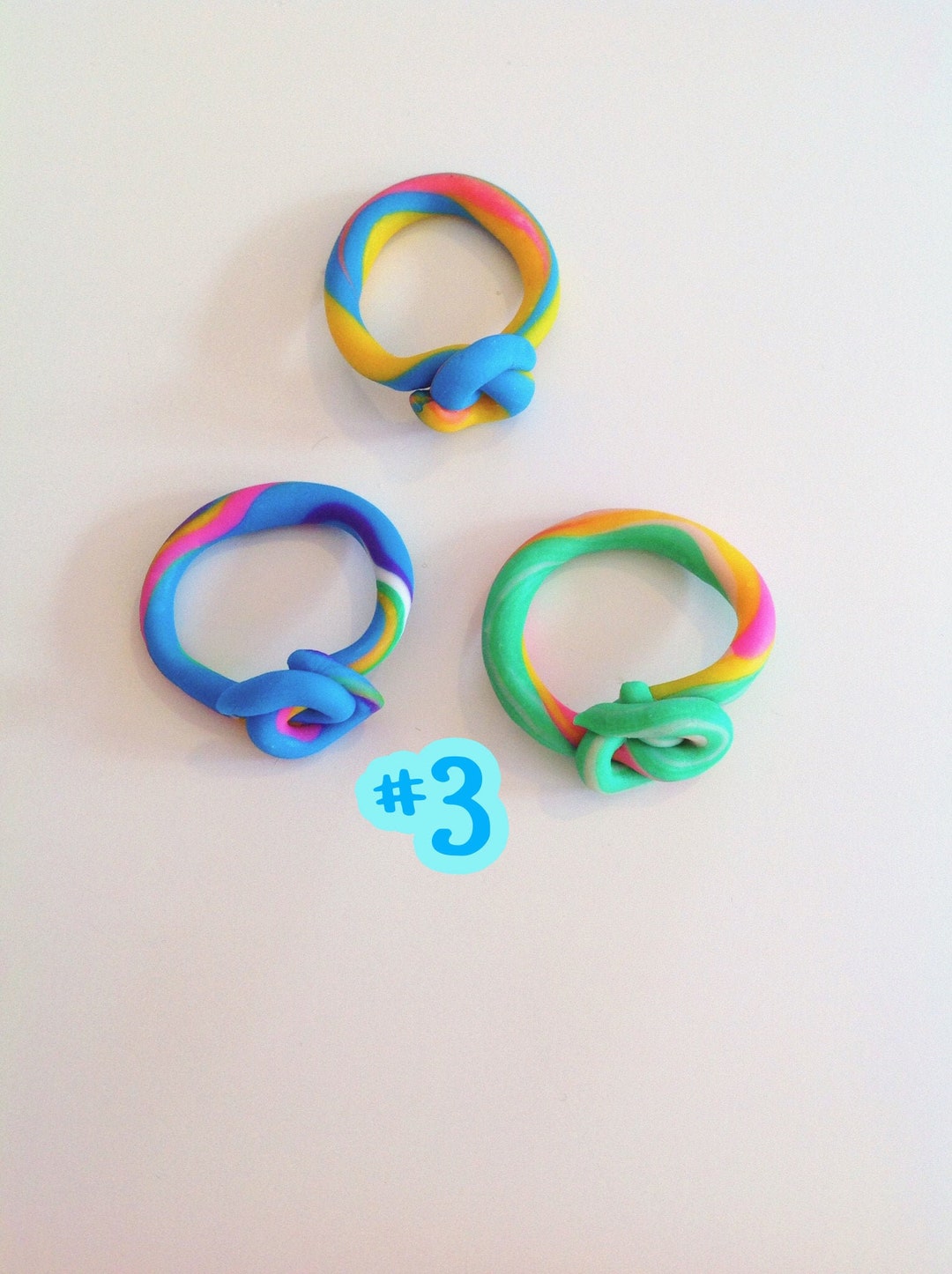Double Stack Tie Dye Clay Ring | Tie Dye Rings #3 - Etsy