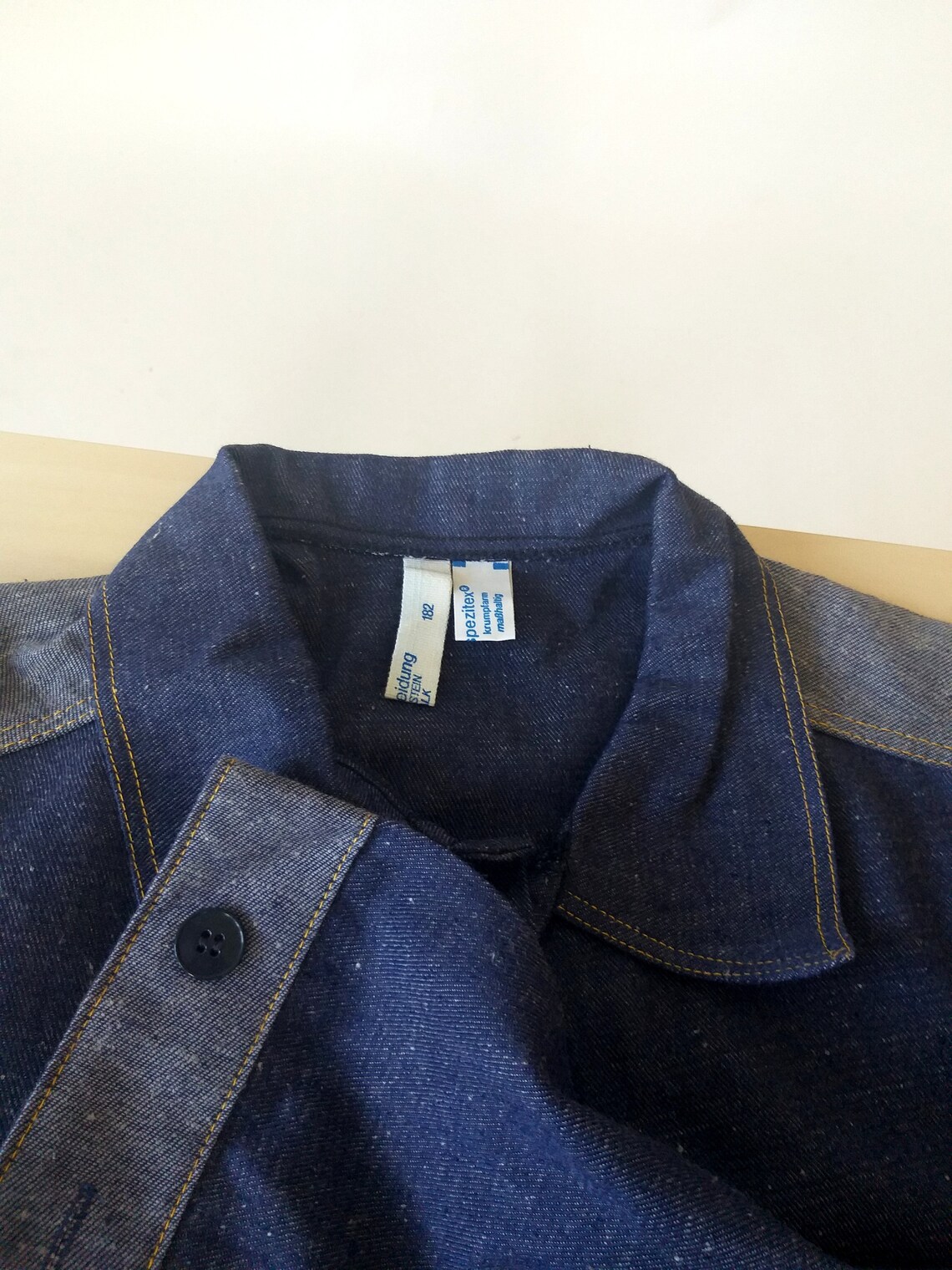 Vintage Two Tone Denim German Workwear Chore Jacket | Herringbone ...