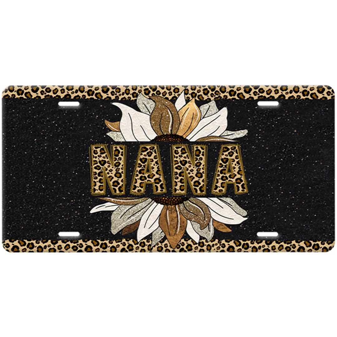 Nana (grandmother Name) License Plate-caramel Leopard Print and Tan ...