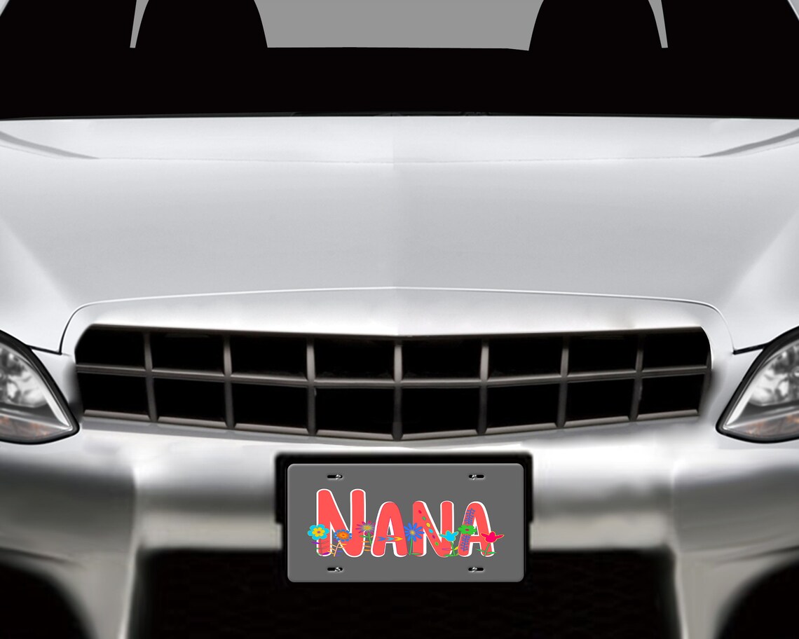 Nana License Plate grandmothercoral Quote and Whimsical | Etsy