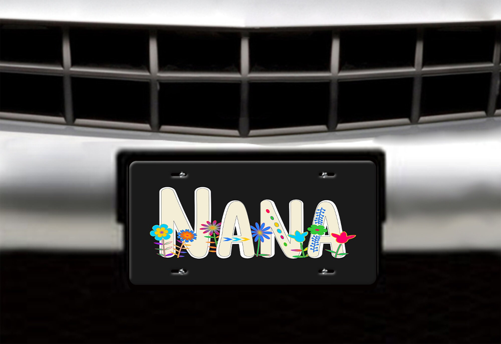 Nana License Plate grandmothercream Quote and Whimsical - Etsy