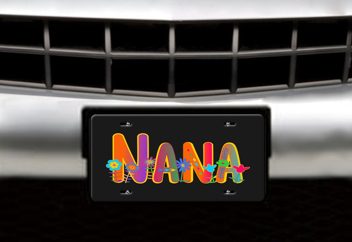 Nana grandmother License Plate-rainbow Quote and Whimsical | Etsy