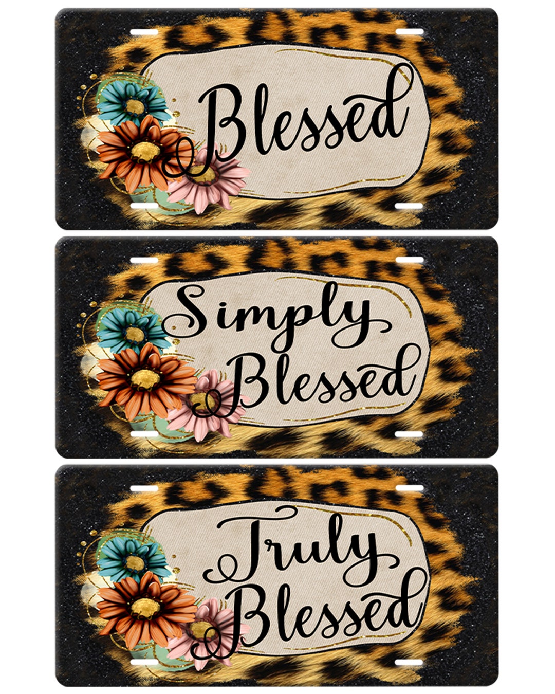 Blessed-simply Blessed or Truly Blessed Christian License Plate ...