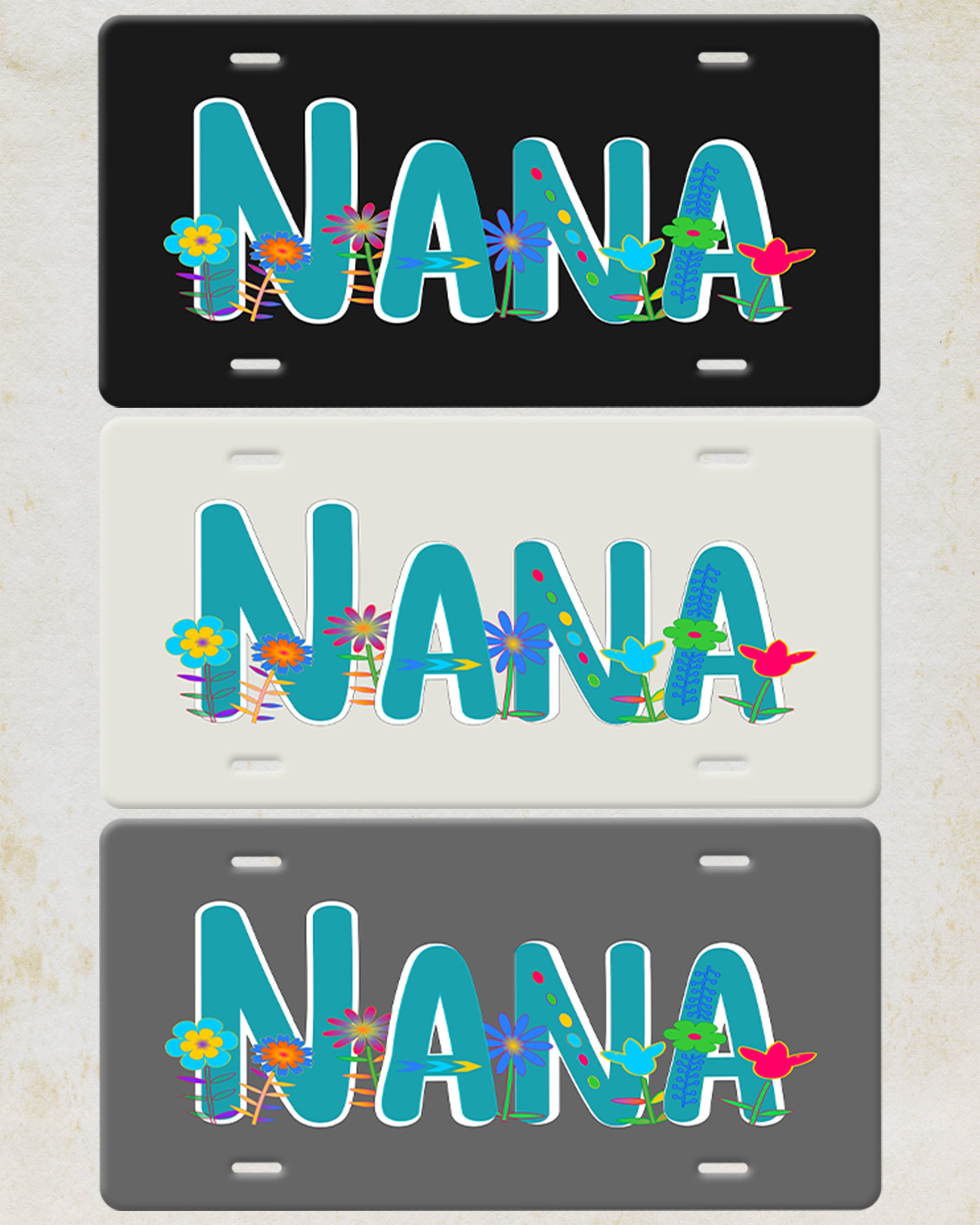Nana License Plate Grandmother Teal Blue Quote and Whimsical | Etsy