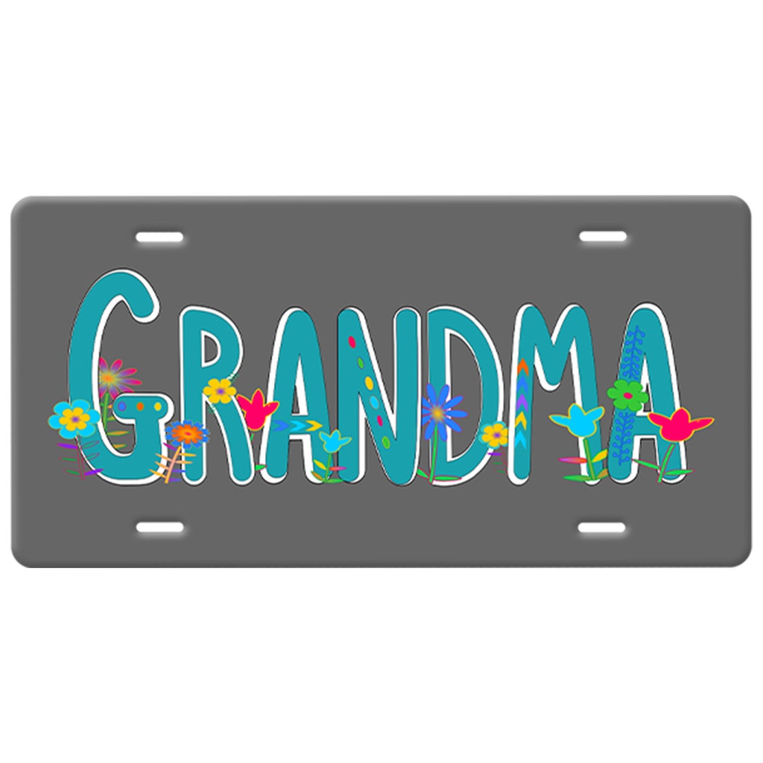 Grandma License Plate (grandmother) Teal Blue Quote and Whimsical ...