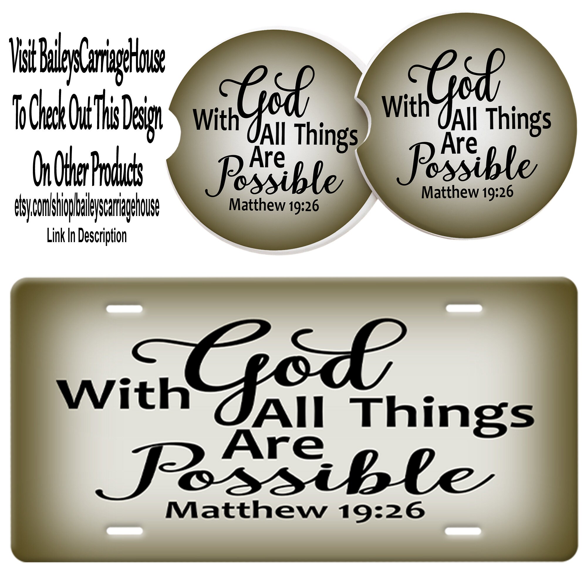 Matthew 19:26 With God All Things Are Possible-christian - Etsy