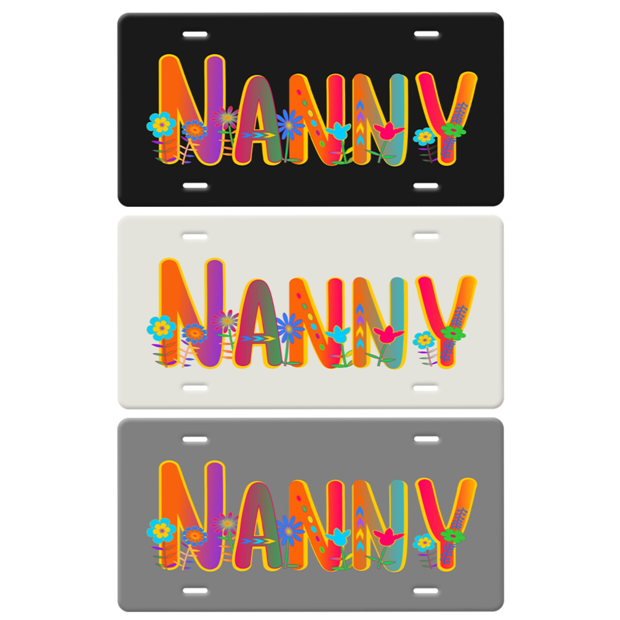 Nanny Grandmother License Plate-Rainbow and Whimsical | Etsy