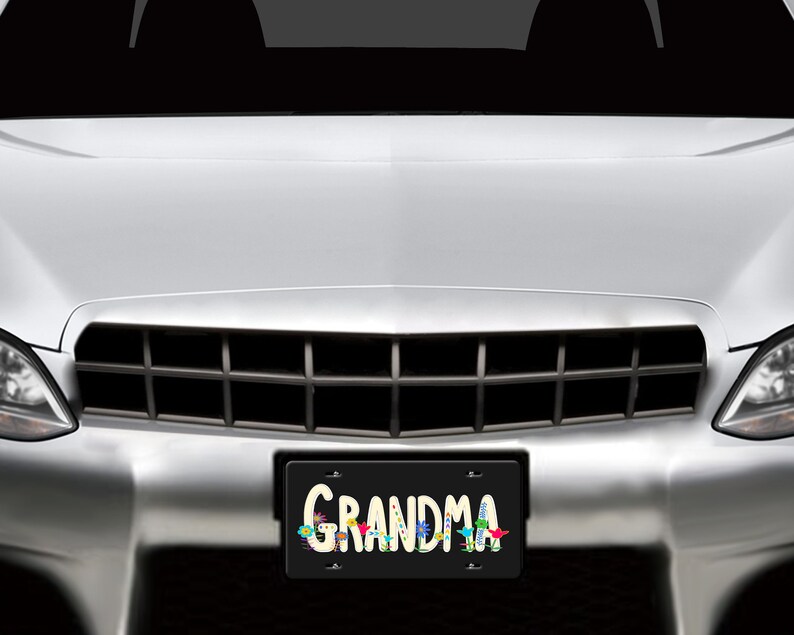 Grandma License Plate grandmother Cream Quote and Whimsical - Etsy
