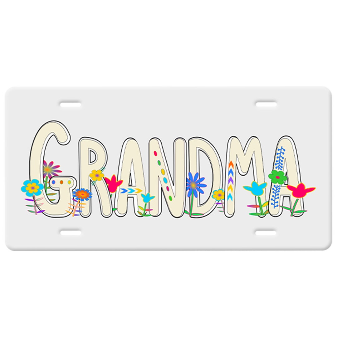 Grandma License Plate grandmother Cream Quote and Whimsical - Etsy UK