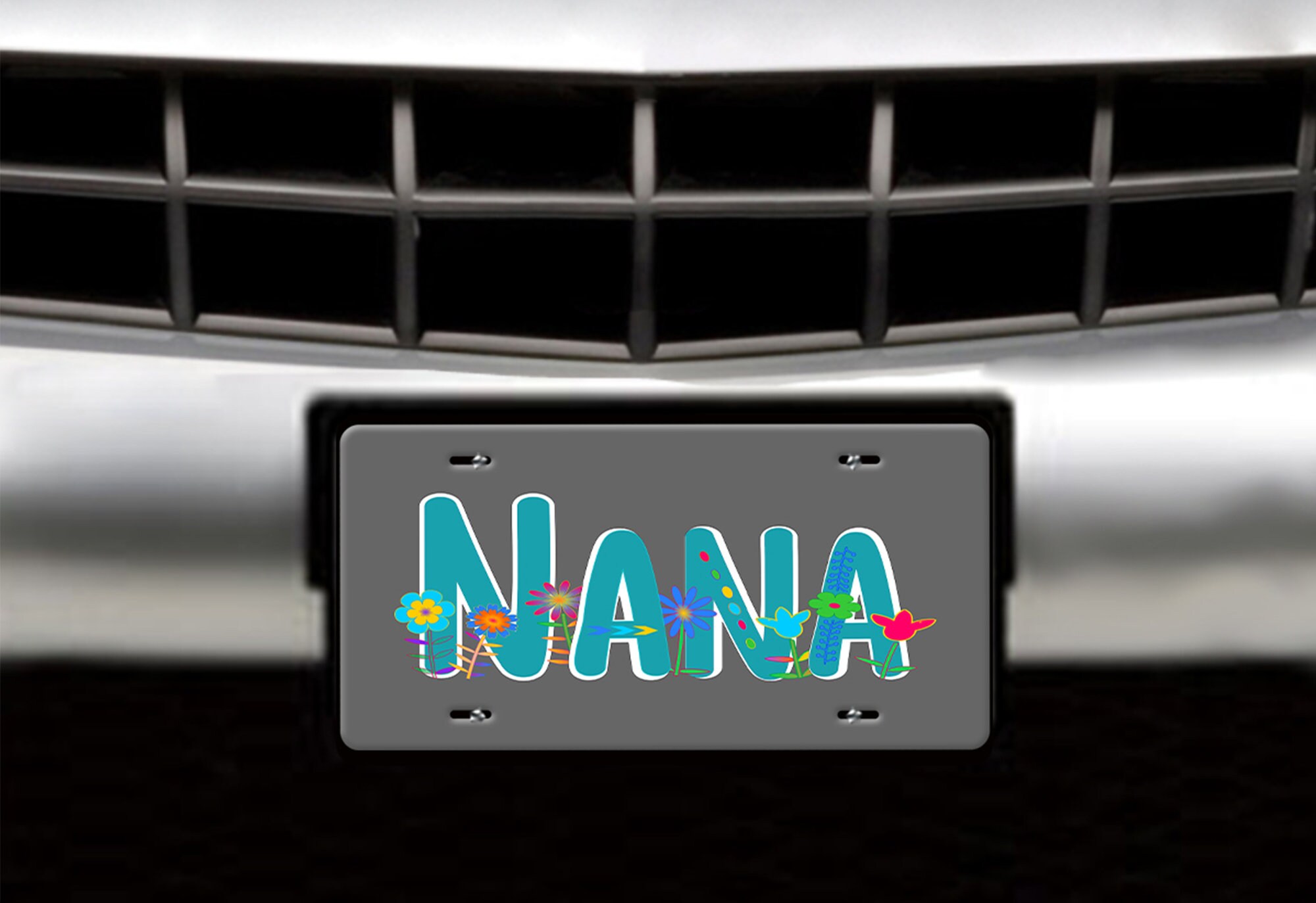 Nana License Plate Grandmother Teal Blue Quote and Whimsical - Etsy.de