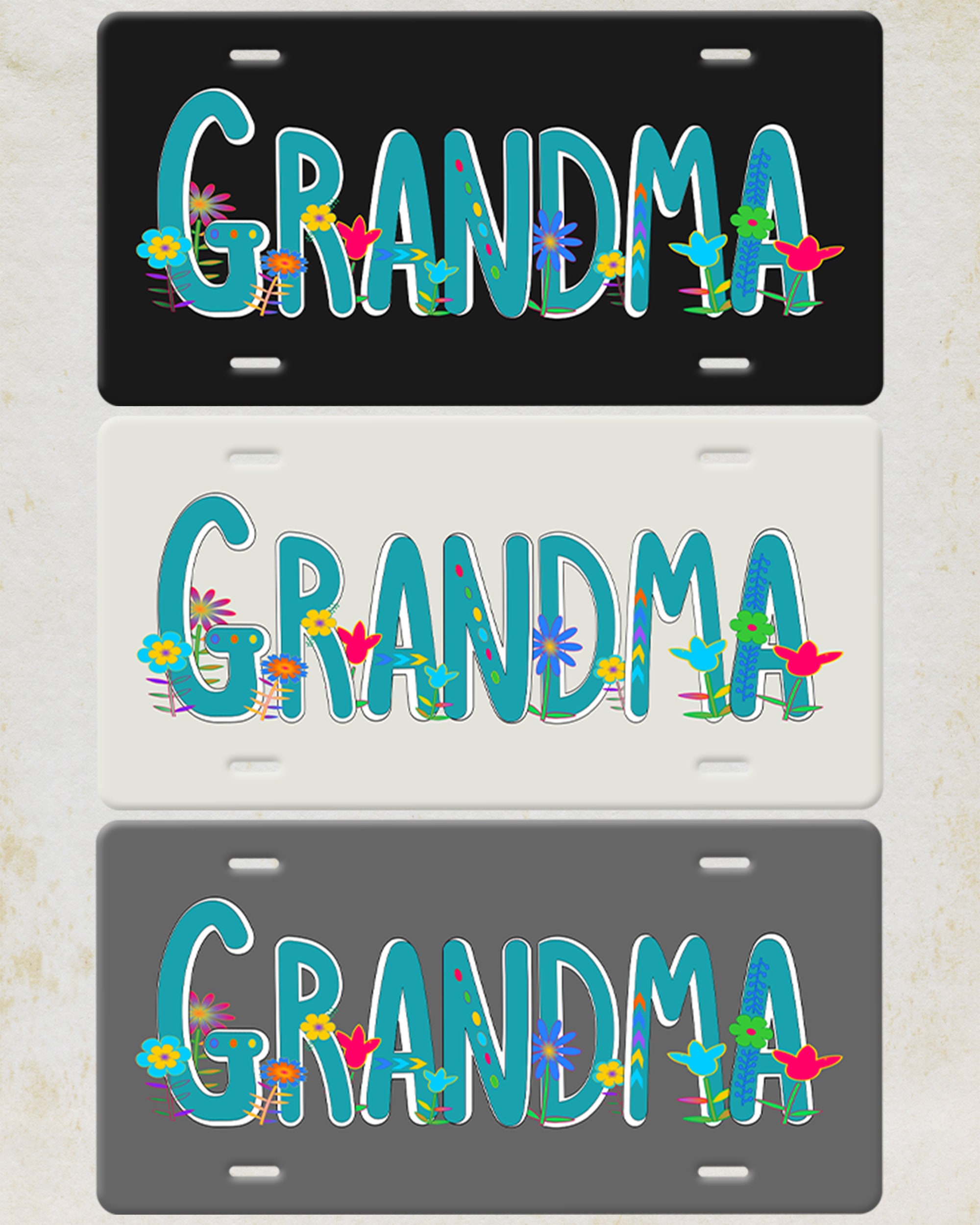 Grandma License Plate grandmother Teal Blue Quote and | Etsy