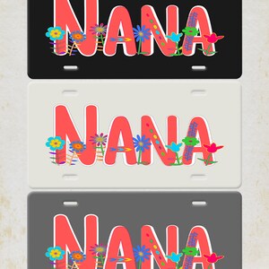 Nana License Plate grandmothercoral Quote and Whimsical | Etsy