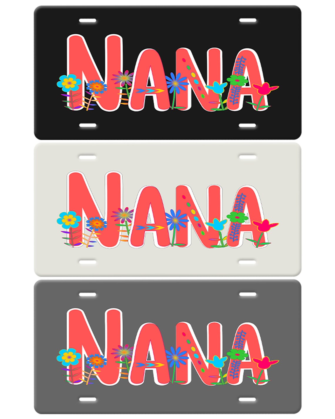 Nana License Plate grandmothercoral Quote and Whimsical - Etsy