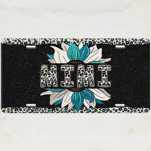 Mimi(grandmother Name) License Plate-teal Blue Leopard Print and Cream ...