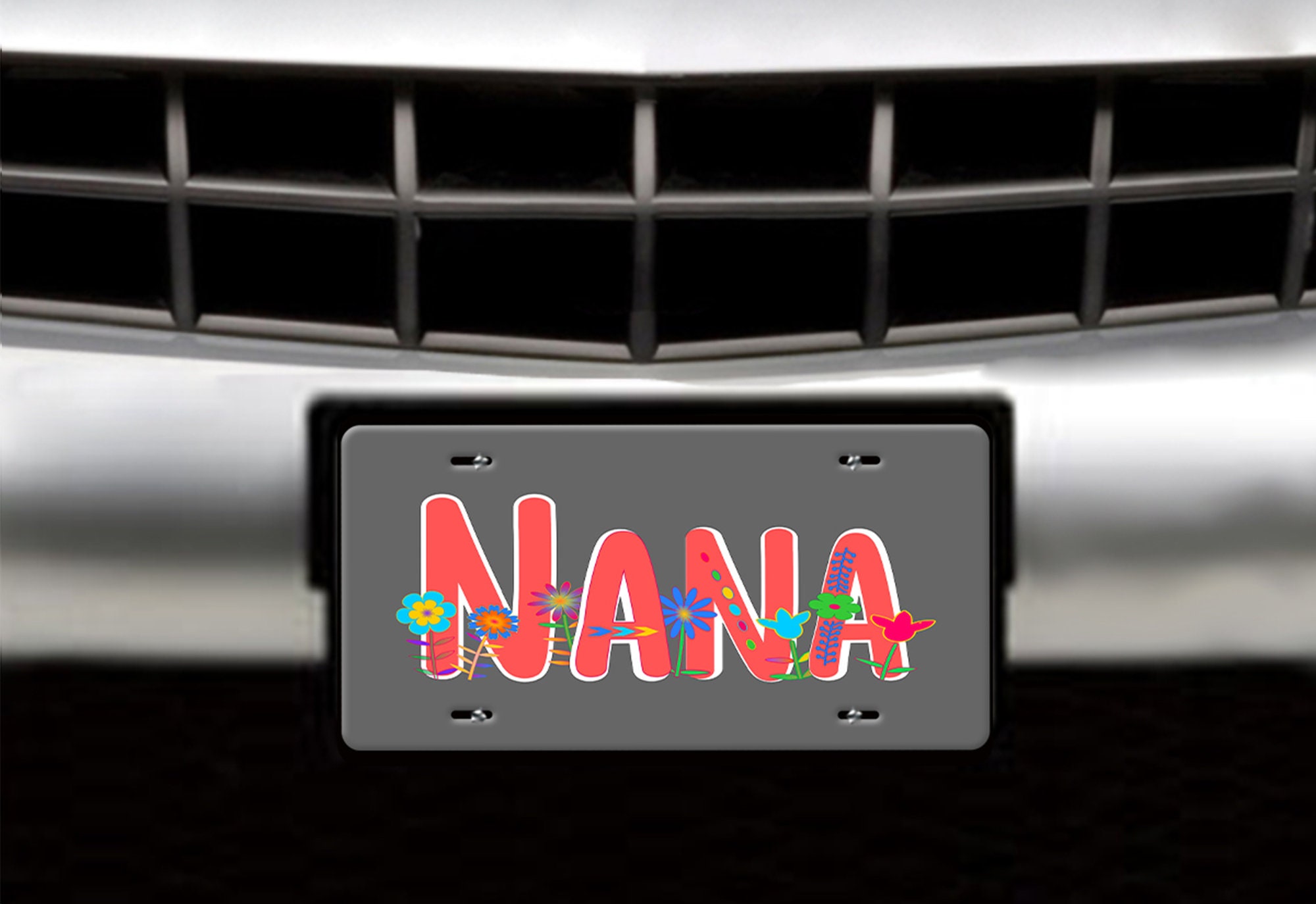 Nana License Plate grandmothercoral Quote and Whimsical | Etsy